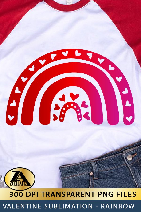 Valentine Sublimation PNG Valentines Rainbow PNG Heart PNG