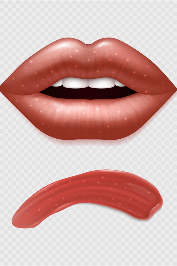 Vector realistic female lips and lipstick template