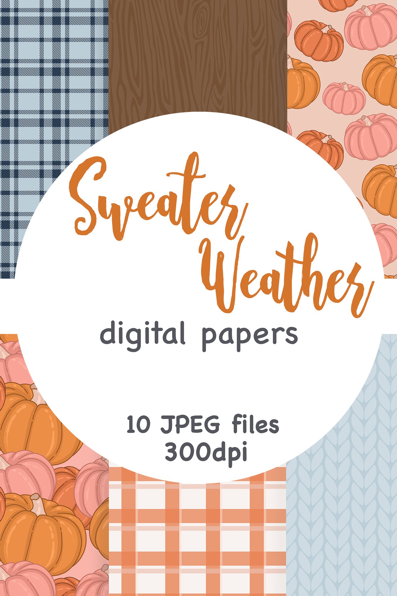 Autumn Digital Paper Pack | Thanksgiving Pattern