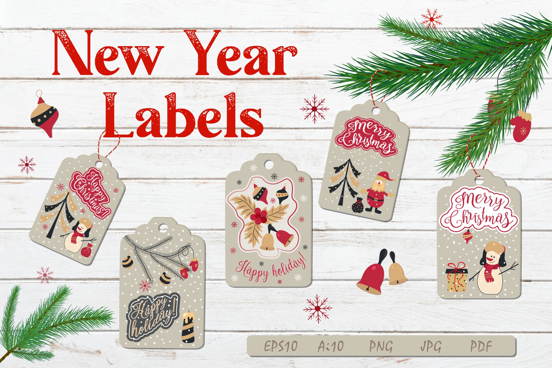New Year Labels