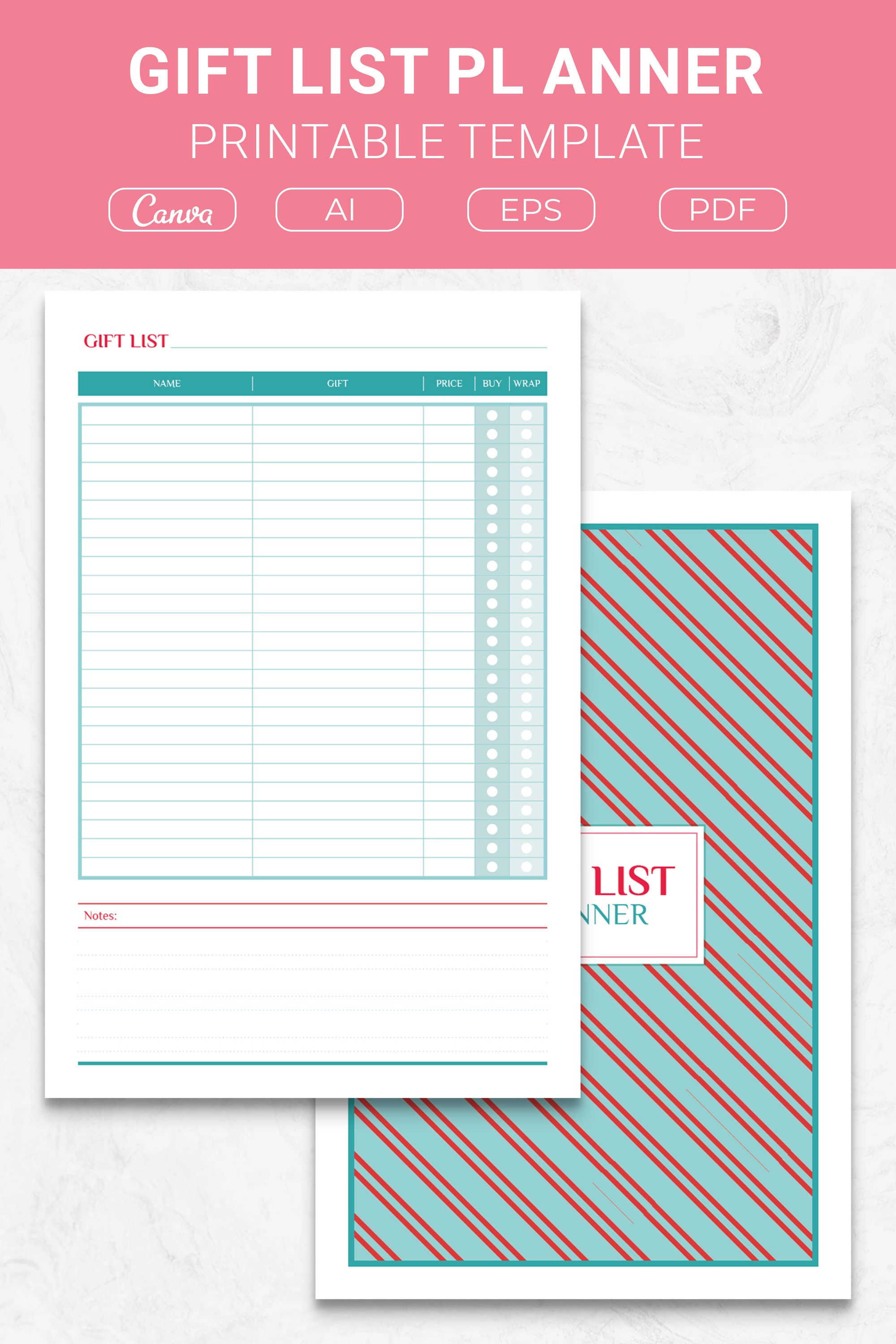 Gift List Planner Printable Template (2604731)