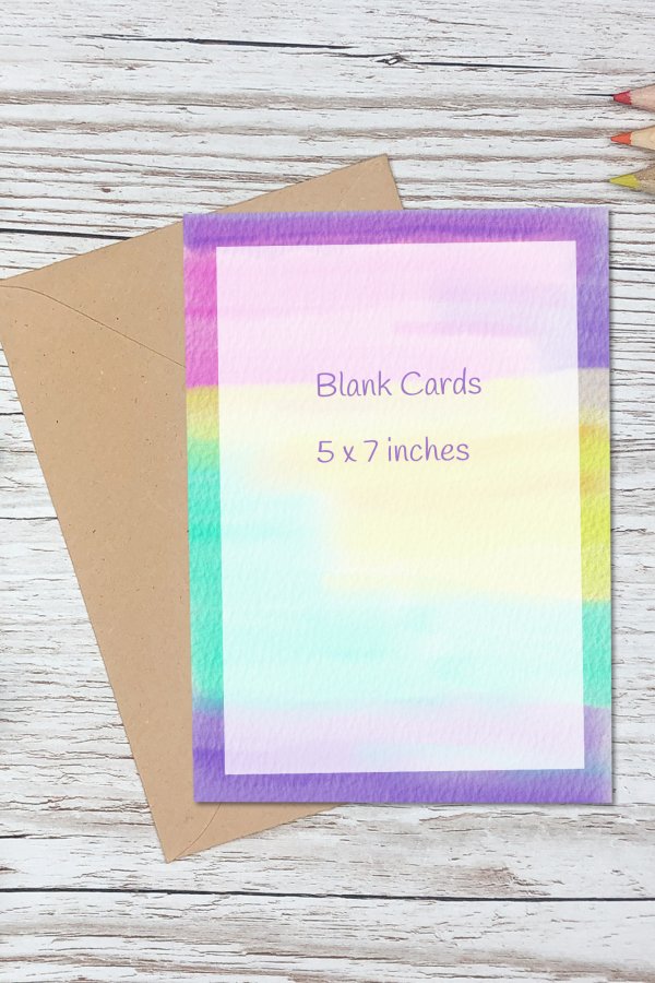 Purple Watercolor Blank Card Templates Editable PDF MS Word