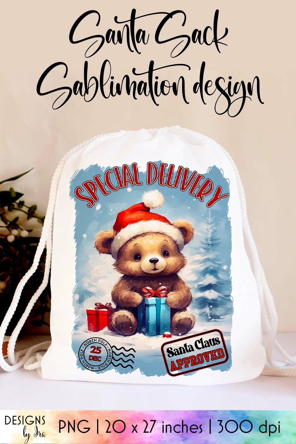 Santa Sack Sublimation | Special Delivery North Pole