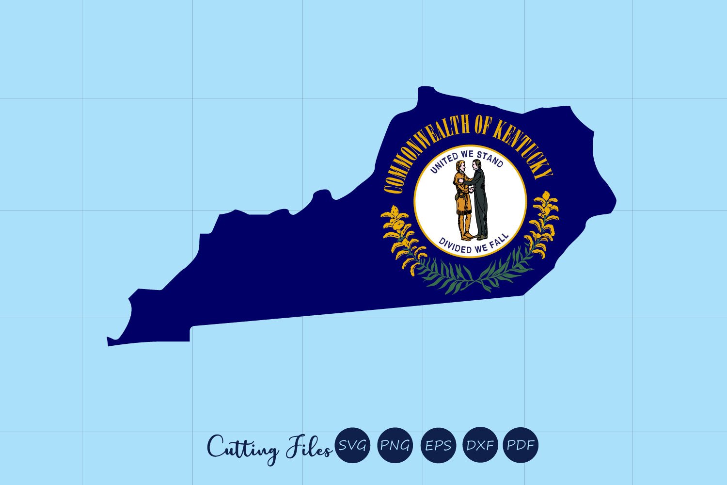 KY state with flag background