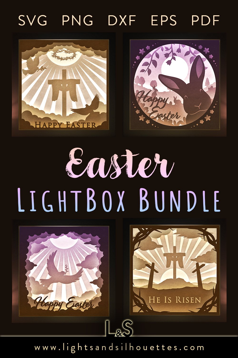 Easter Lightbox SVG Files | Shadow Box Bundle