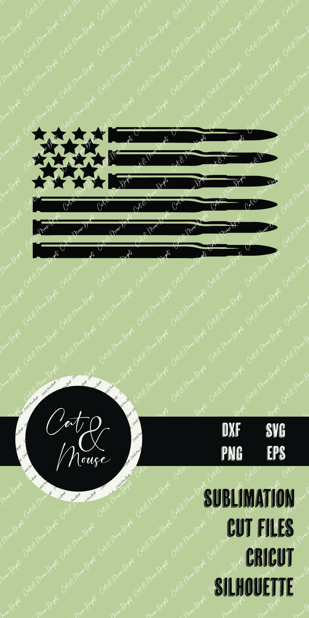 Bullet flag SVG PNG cut file and sublimation