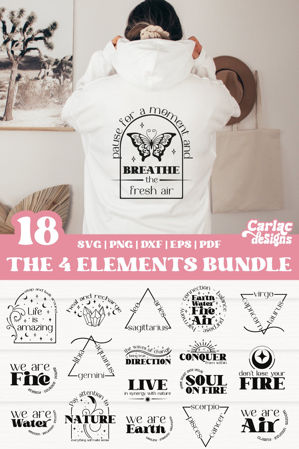 The Four Elements SVG Bundle | Zodiac Signs elements bundle