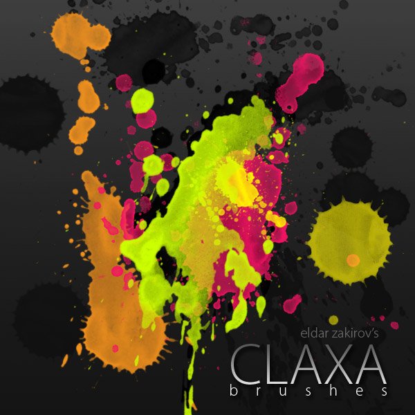 CLAXA spatter brushes & 12 2014 SPLASHES HQ brushes