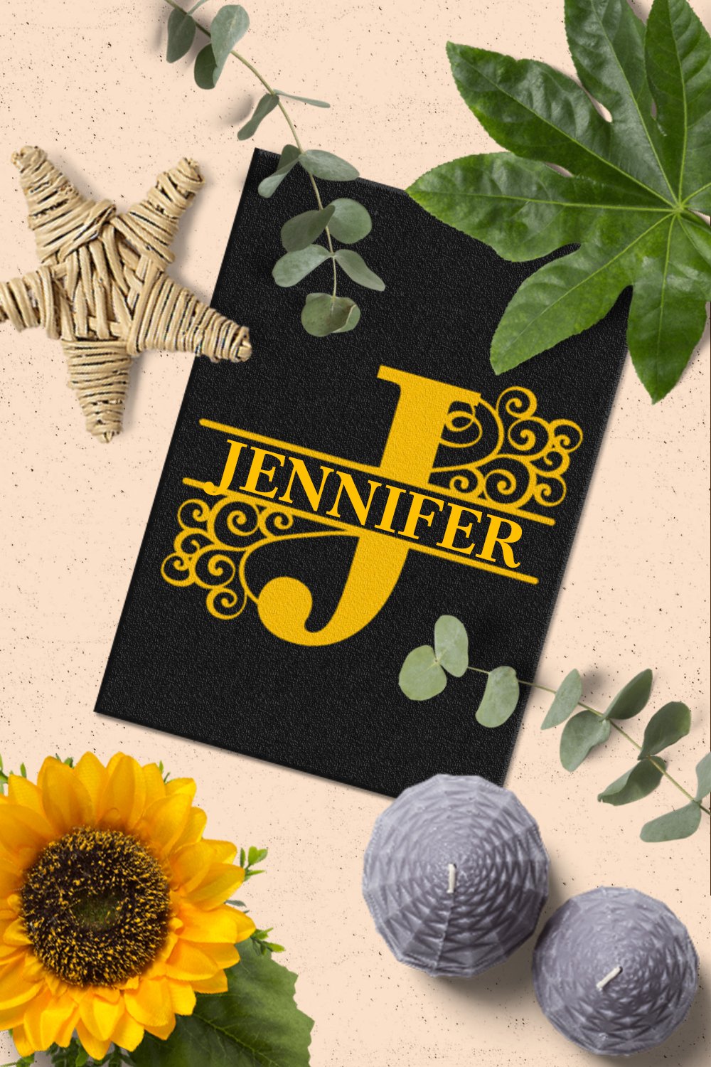 Flourish Split Monogram, Flourish Monogram, A-Z Monogram SVG