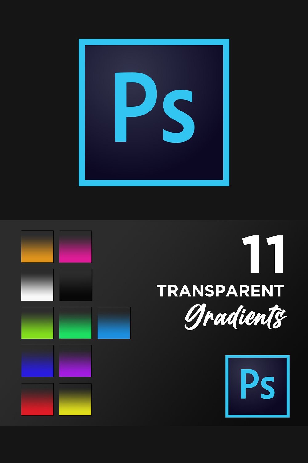 Adobe Photoshop transparent gradient pack GRD gradients