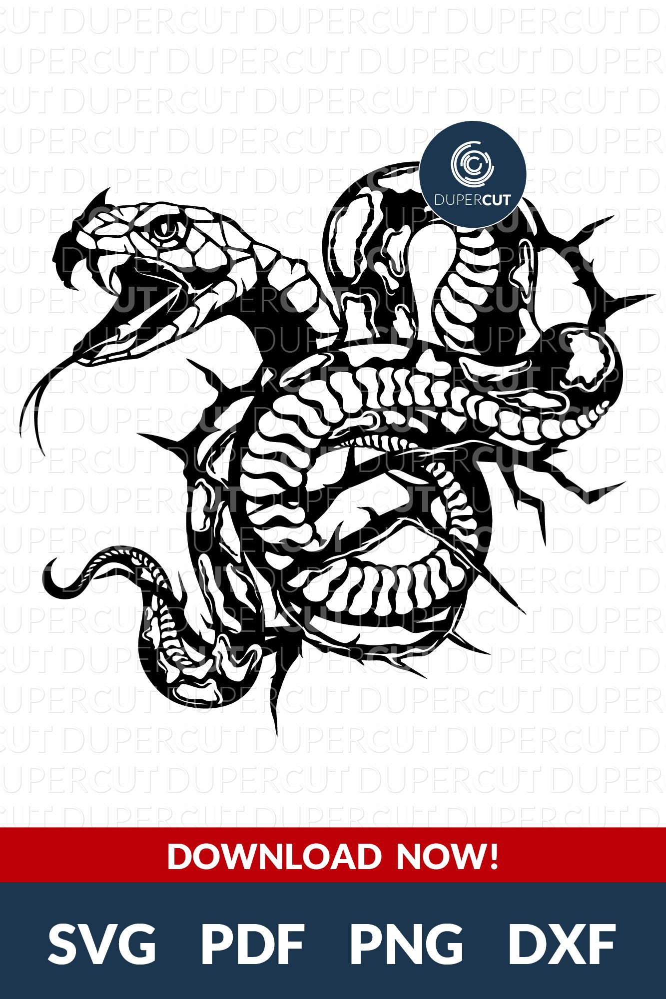 SVG / PDF / DXF SNAKE, Cutting Files