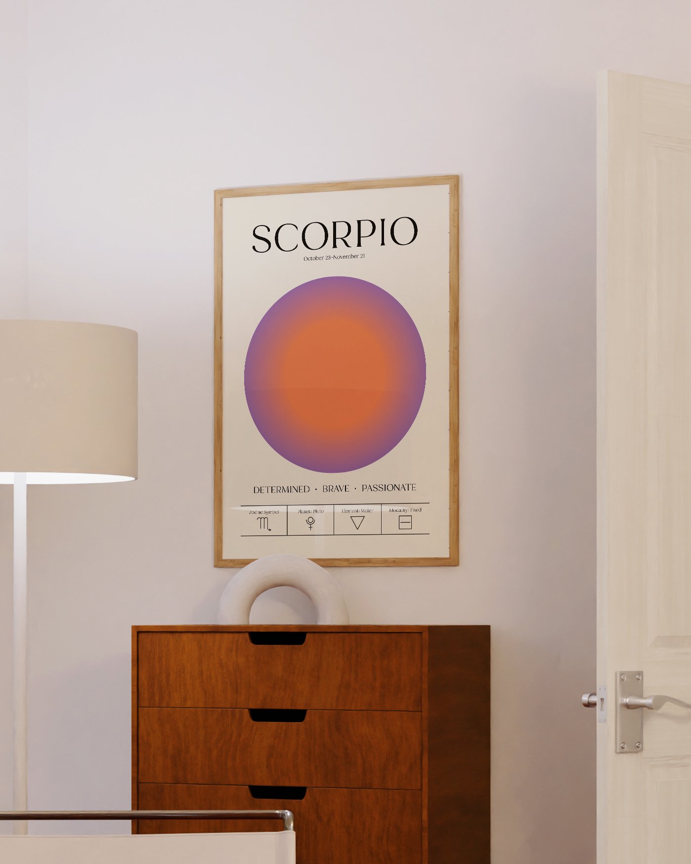 Scorpio printable poster, Zodiac wall art, Astrology print