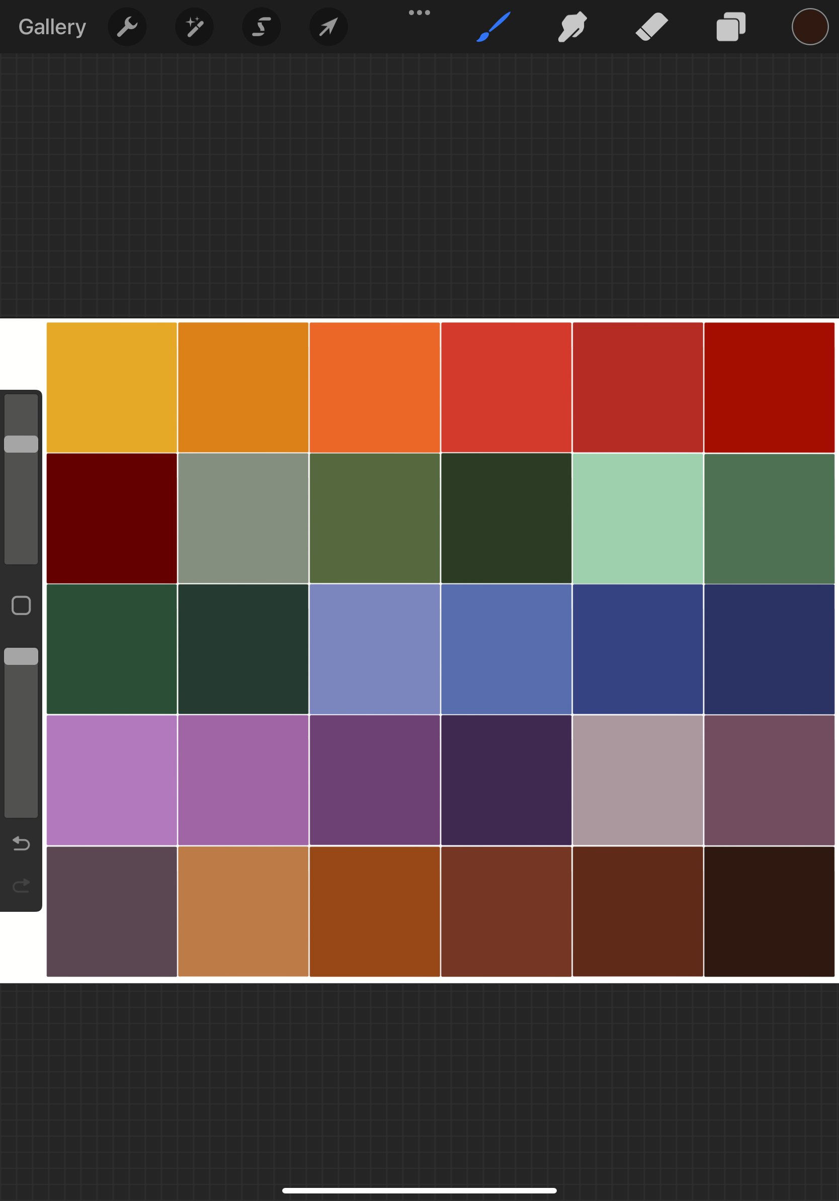 Autumn Fall Rhythm Procreate Colour Palette, 30 Color Swatch