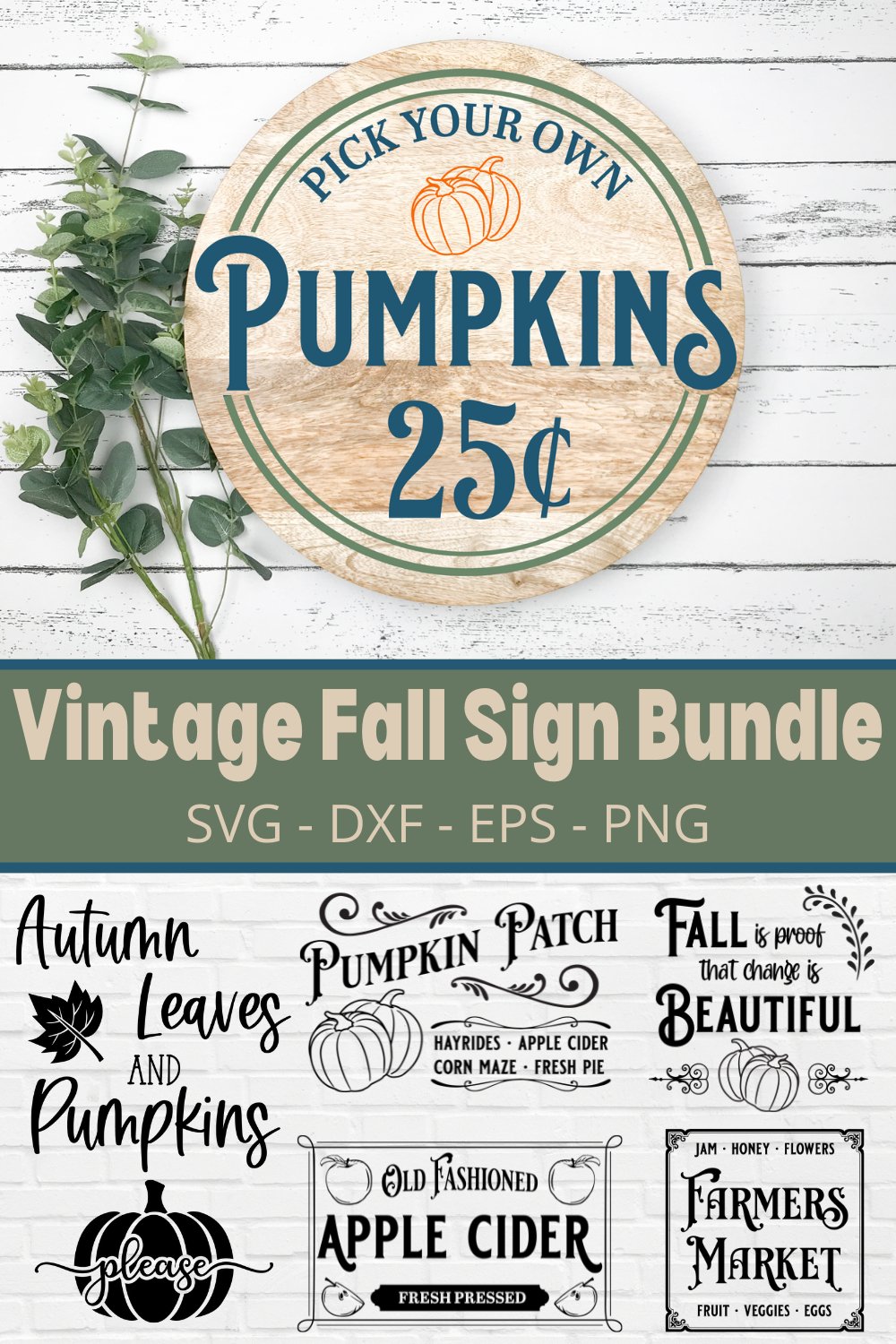Autumn Sign SVG Bundle | Fall Cut File Bundle