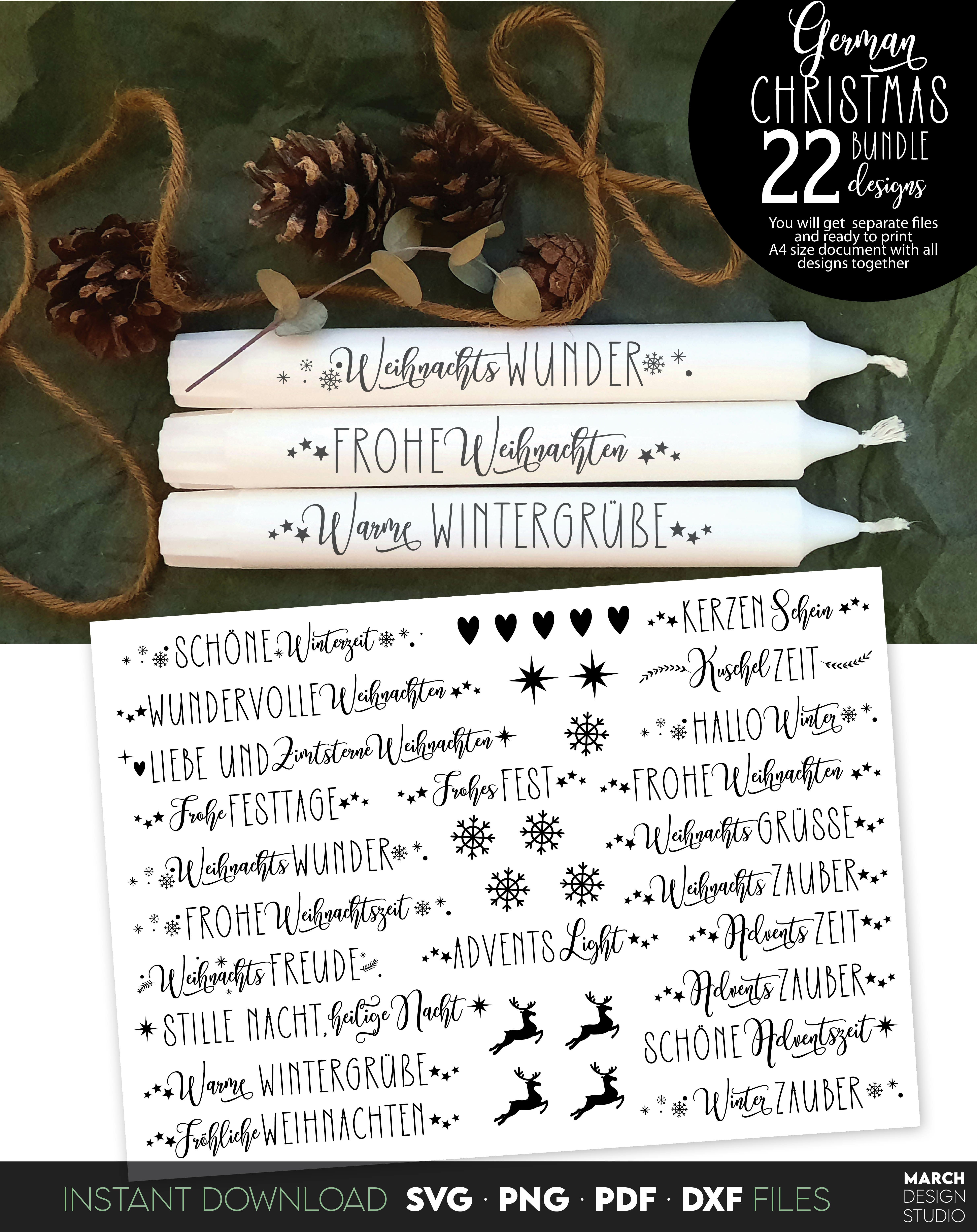 Plotter File Candle Texts Christmas Candle Design SVG