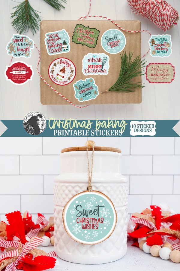 Christmas Baking Sticker Bundle, Christmas Stickers