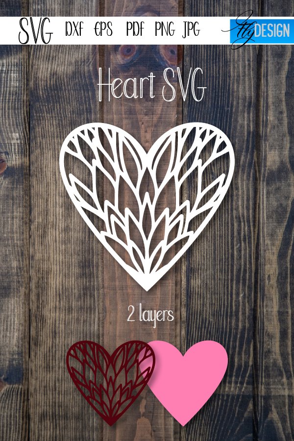 Layered Heart SVG. Pink Heart SVG. Valentines Day (1161532)