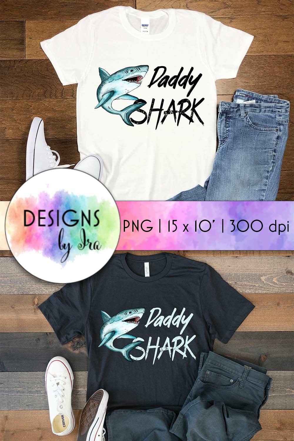Daddy Shark Sublimation | Shark Print | Father's Day Design