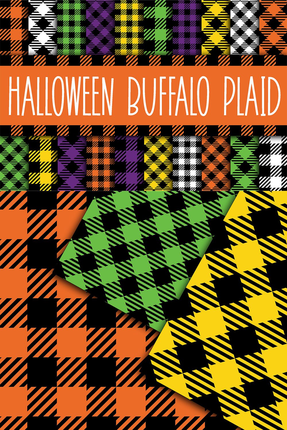 Halloween Buffalo Plaid Digital Paper