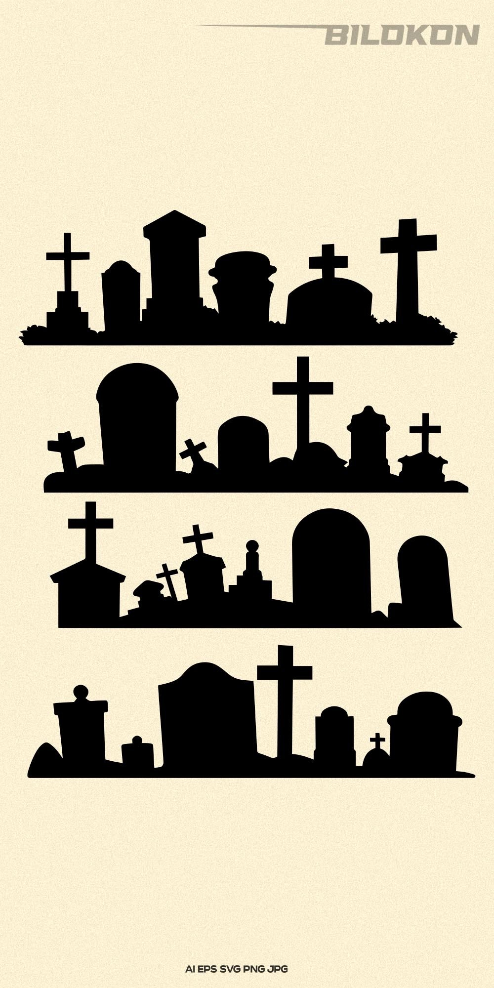 Grave or cemetery, resting place, tombstone SVG Design