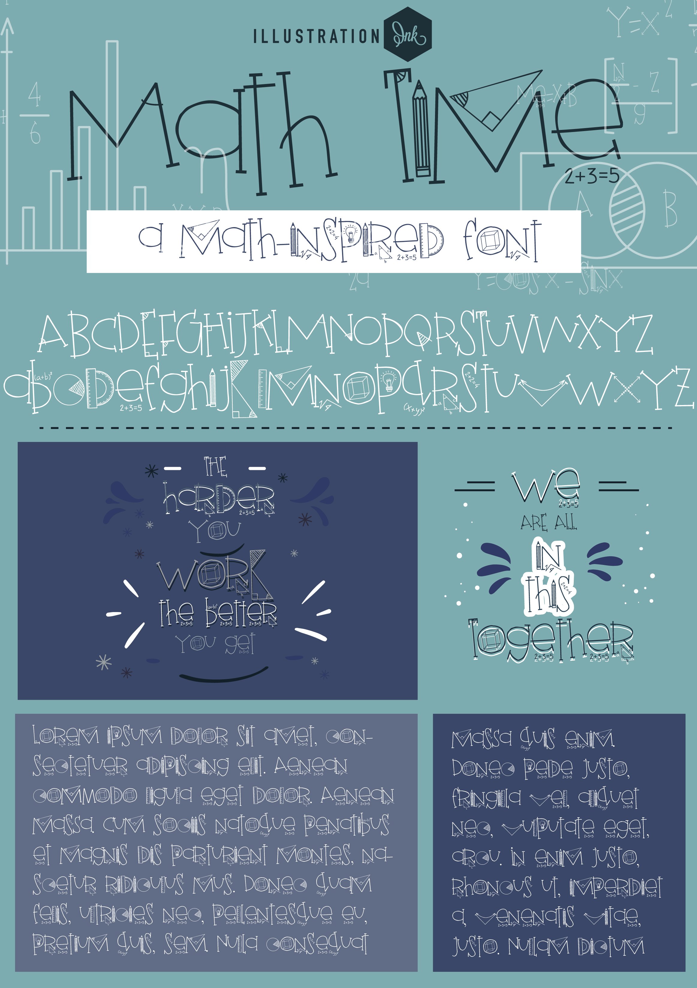 Hand-crafted, school themed font