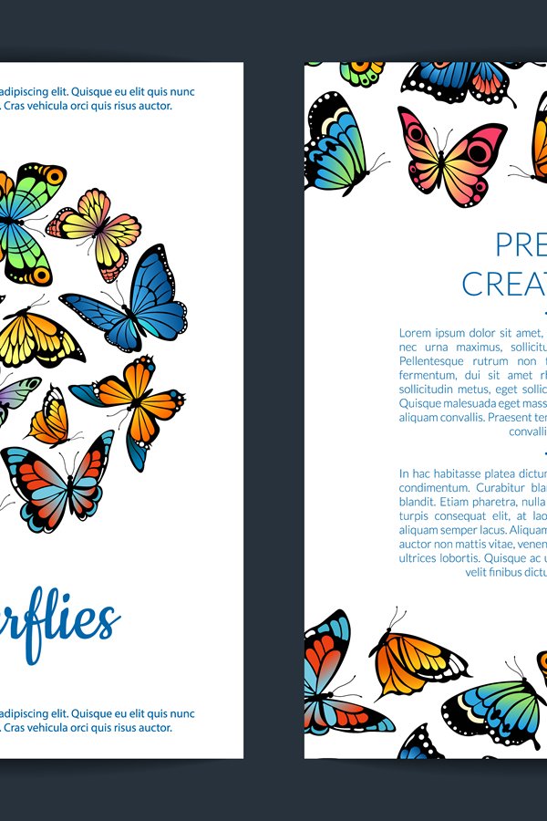 Vector decorative butterflies card or flyer (871791)