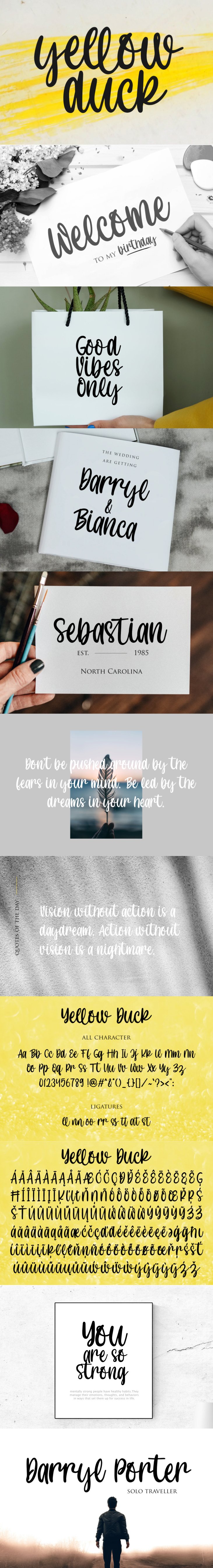 Yellow Duck - Bouncy Handwritten Script Font