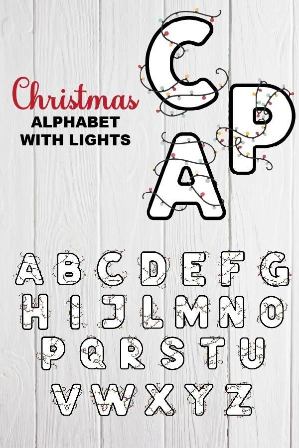 Christmas Alphabet with Lights