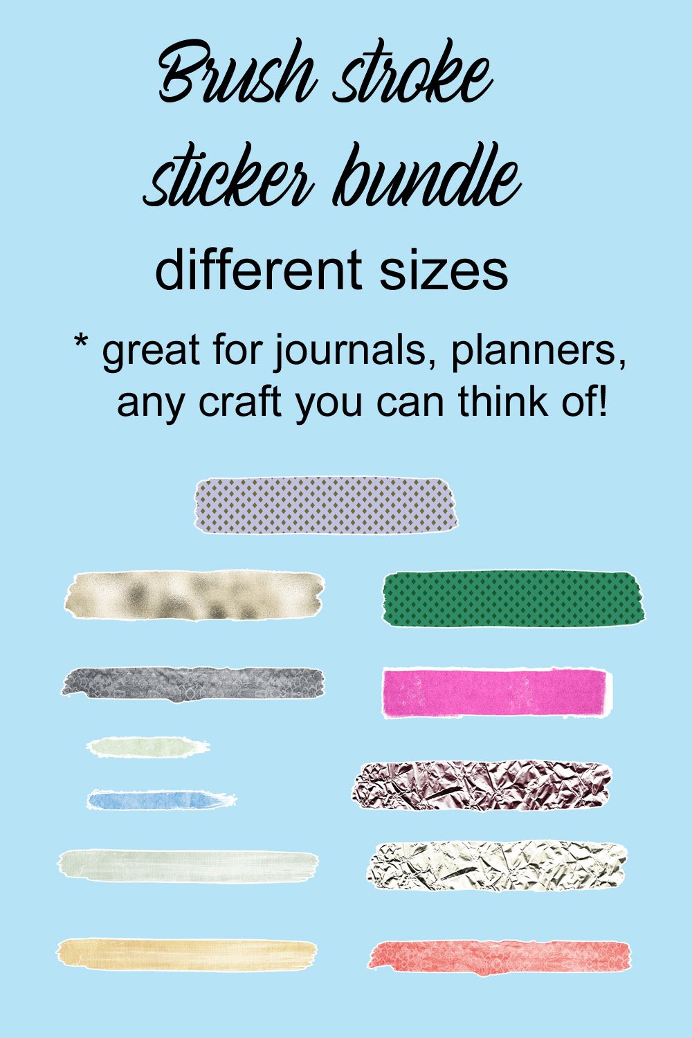 Brush stroke stickers for planner