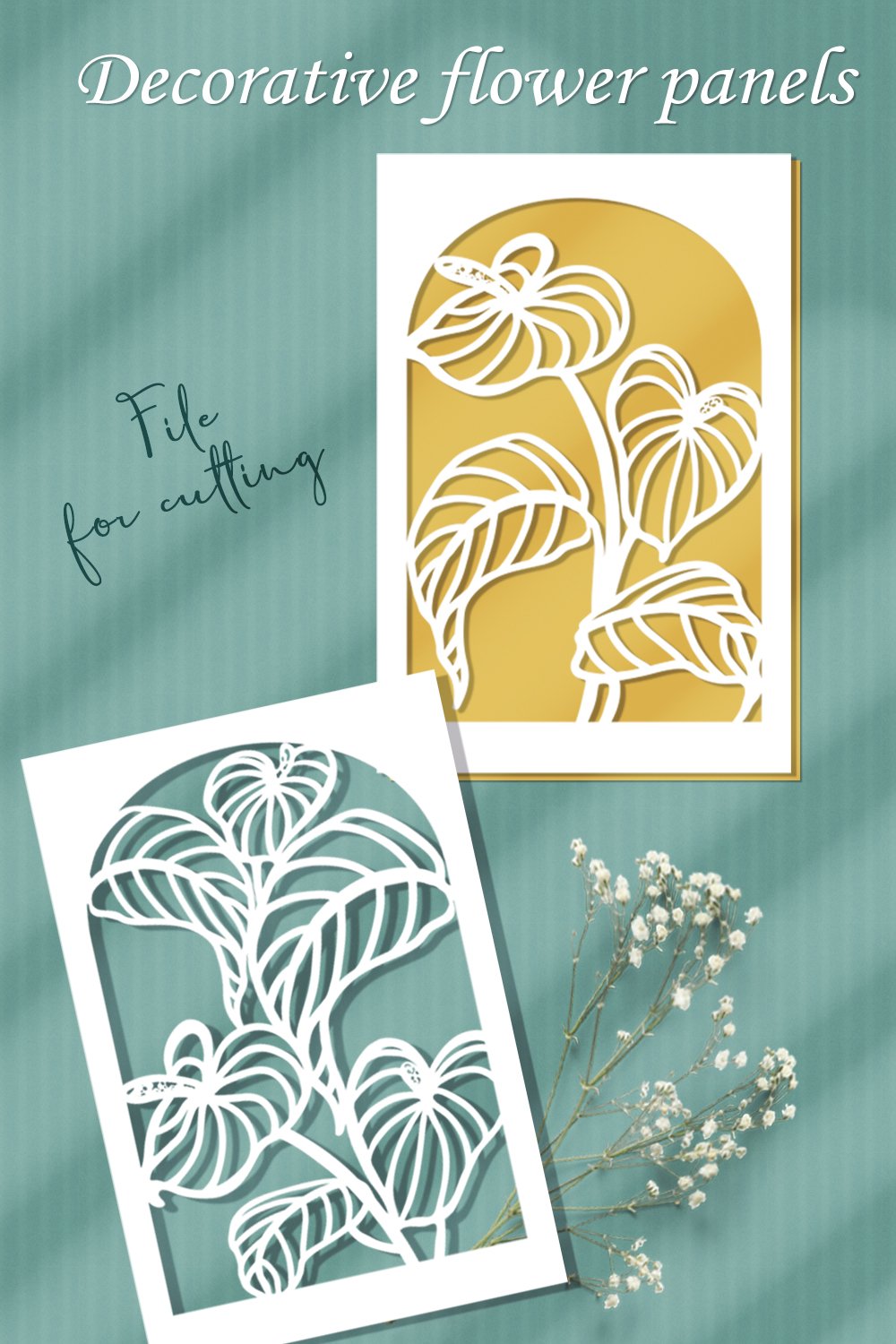 Decorative panels with Anthurium flowers