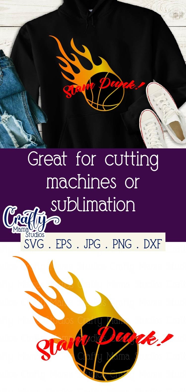 Slam Dunk Basketball SVG, Sublimation, PNG EPS Sports File (375341 ...