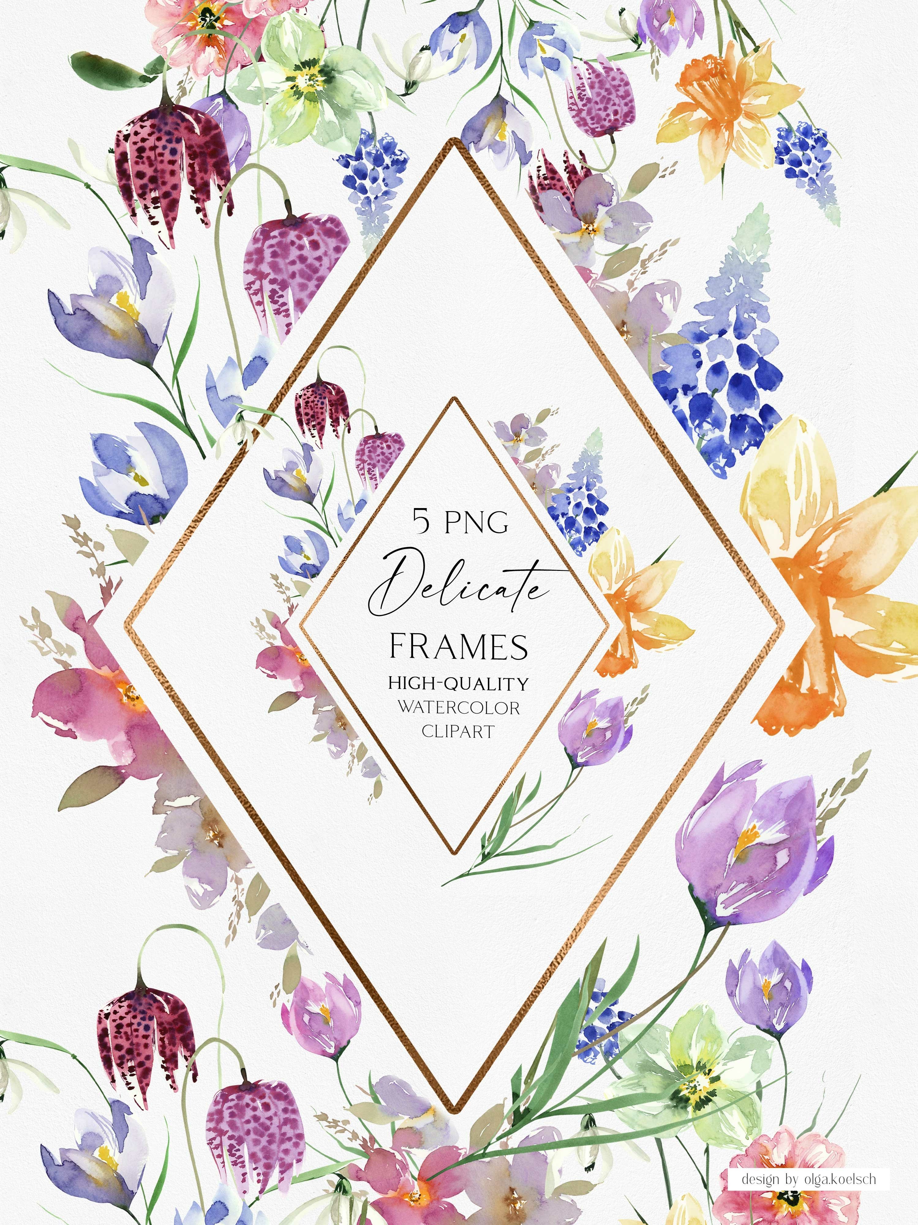 Spring Flowers Watercolor Set (2453364)