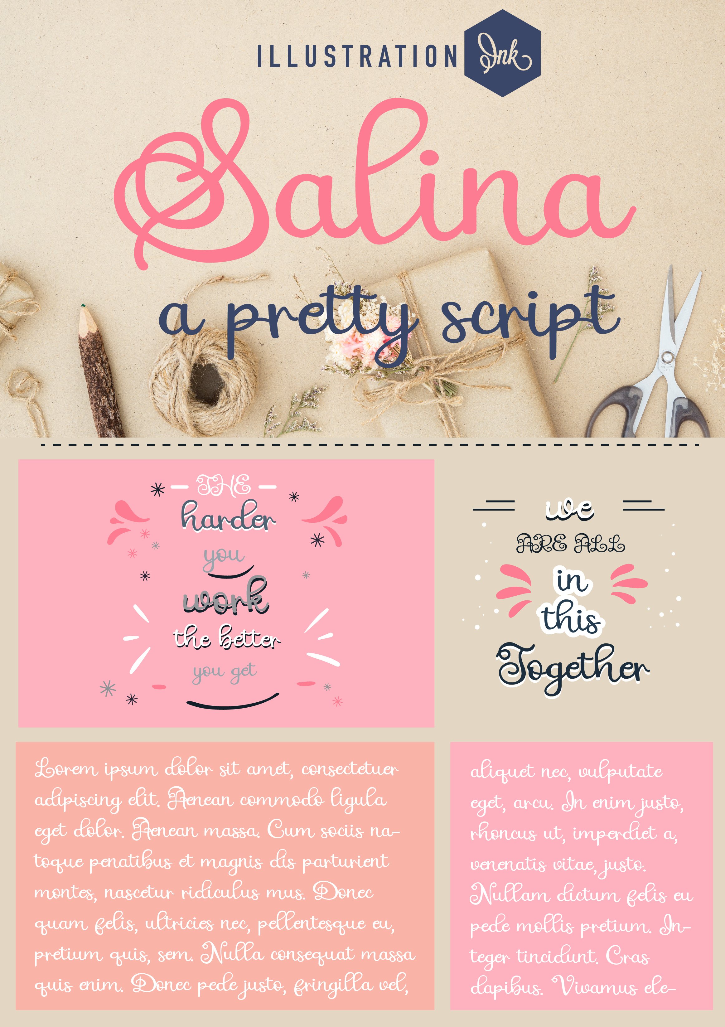 Hand-crafted, hand-written, script font