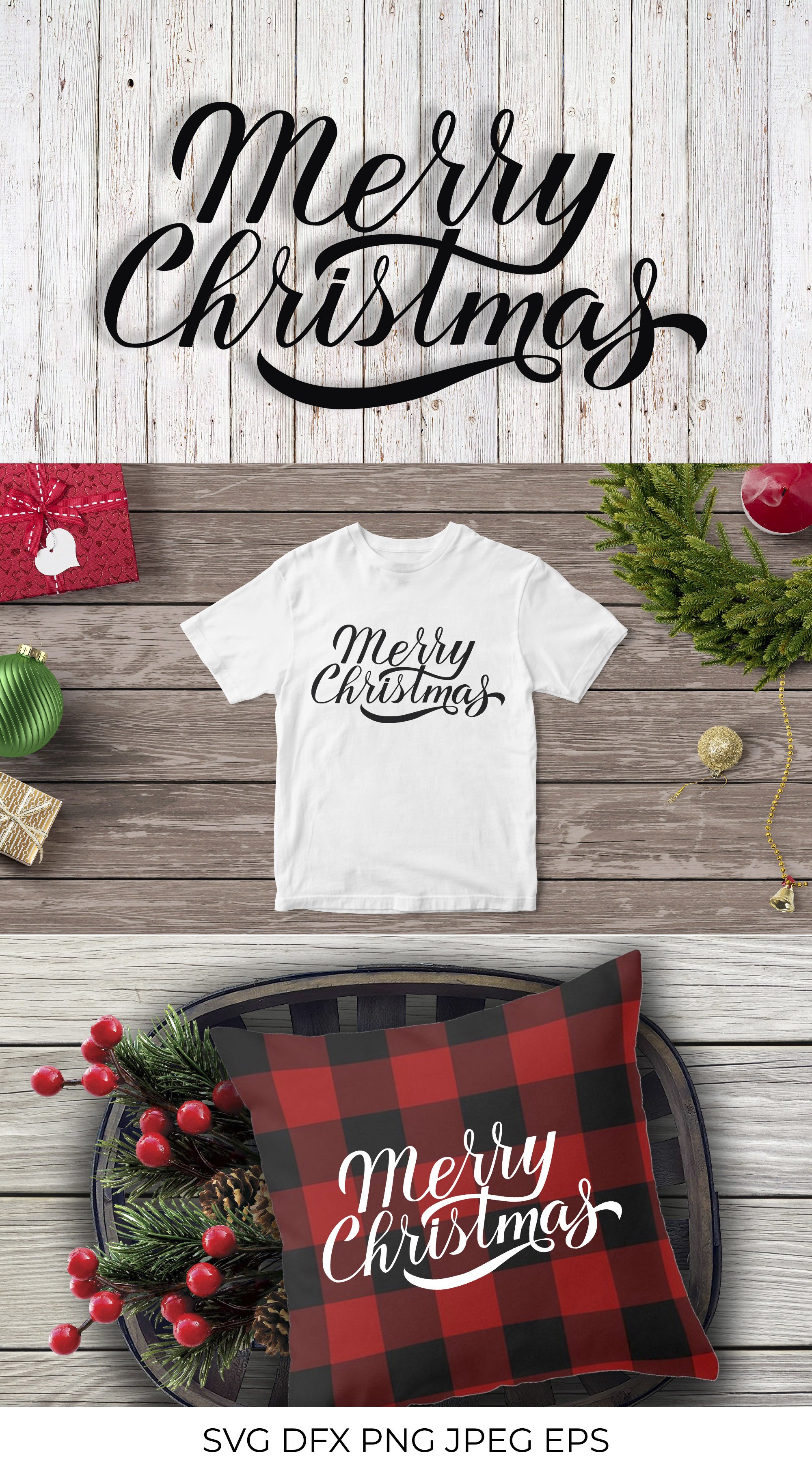 Merry Christmas calligraphy lettering SVG cut file (1050089)