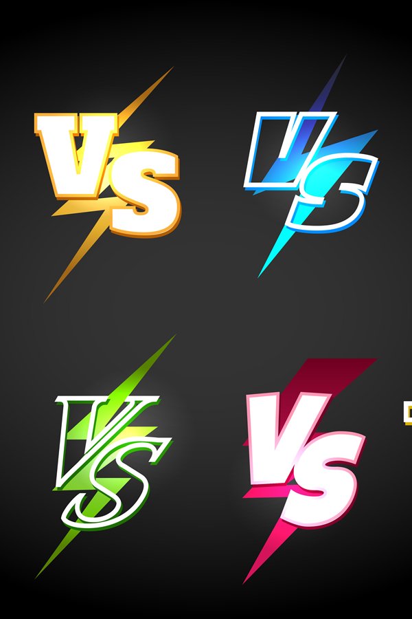 Versus or vs confrontation labels