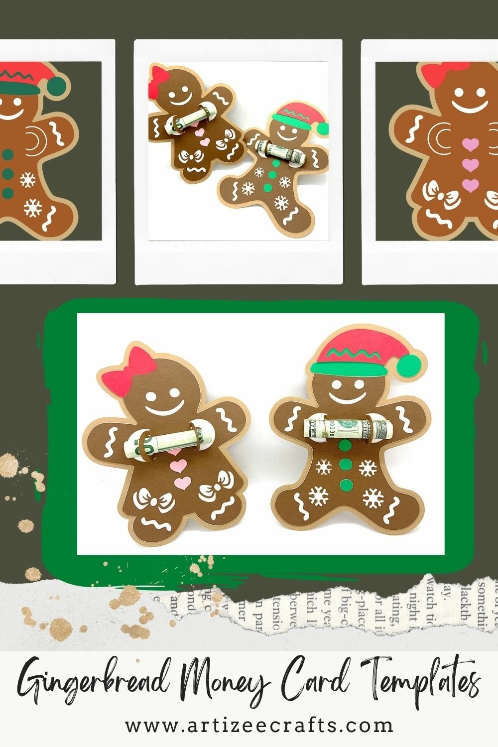 Gingerbread Boy Money Card, Christmas Money Card Cut File