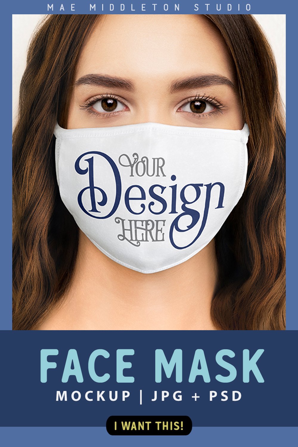 Face Mask with Female Model | PSD Face Mask Mockup