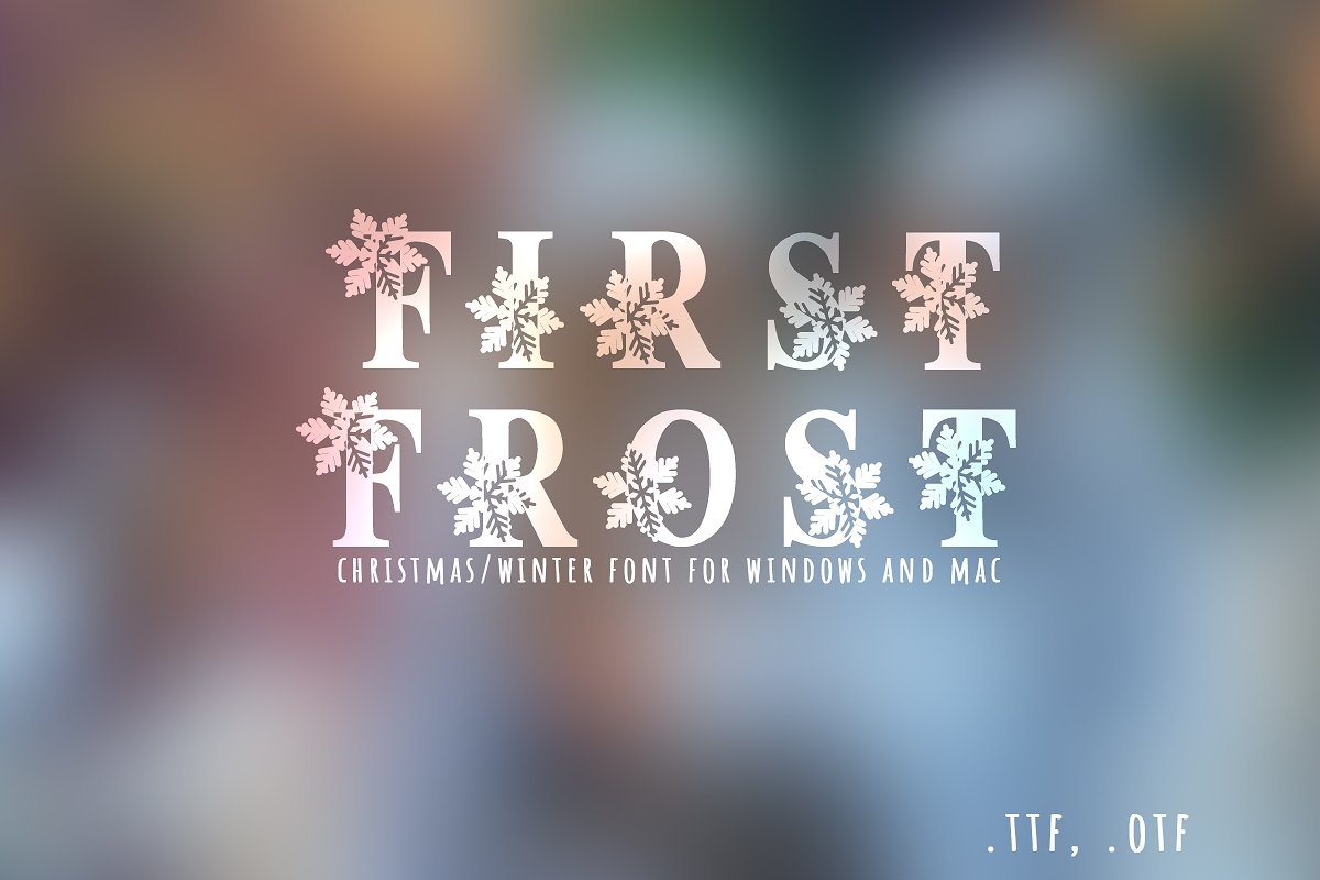 First frost Christmas/ Winter decorative font