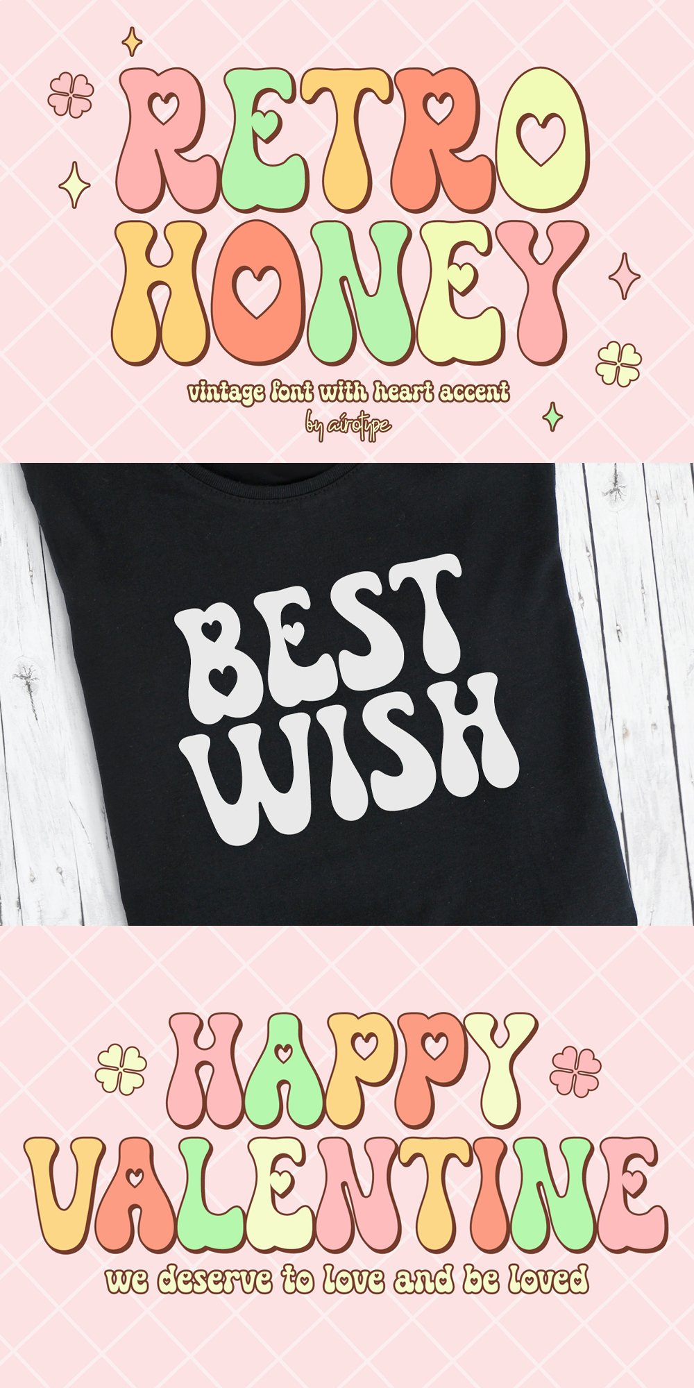 Retro Honey - Vintage Heart Font for Valentines Day