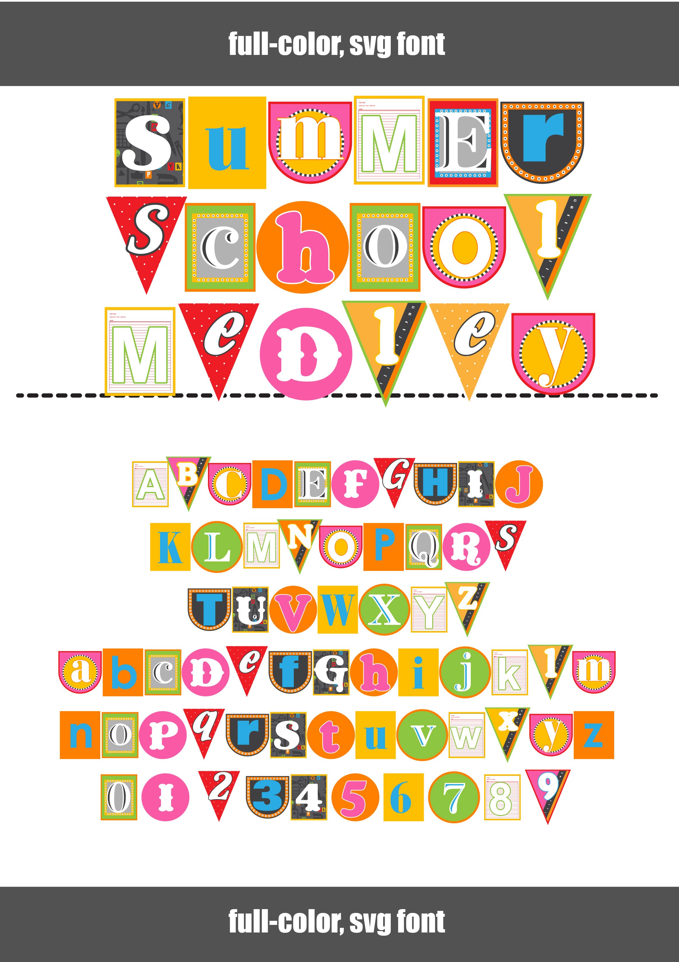 Full Color SVG school and teacher font