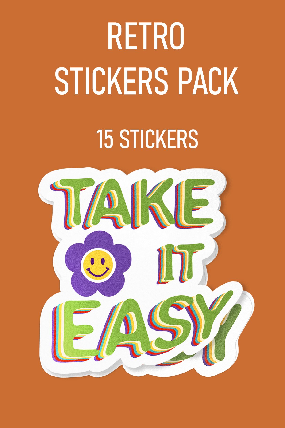Retro sticker pack |15 png sticker design