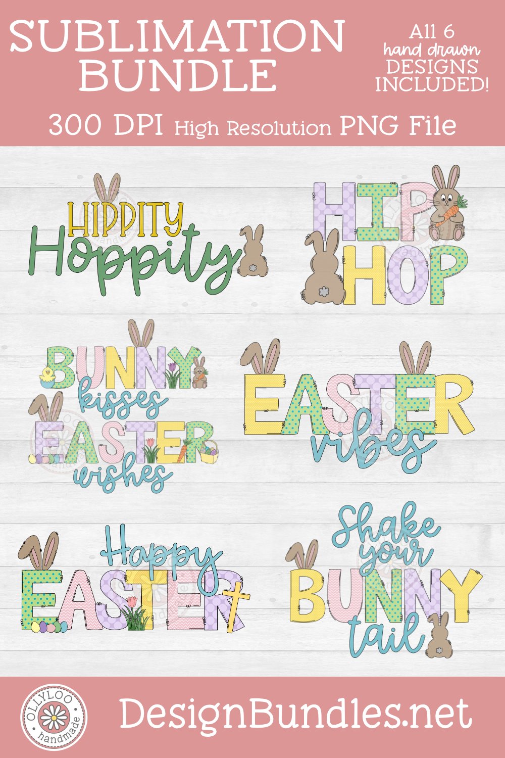 Easter Sublimation Bundle | Six Hand Drawn Designs
