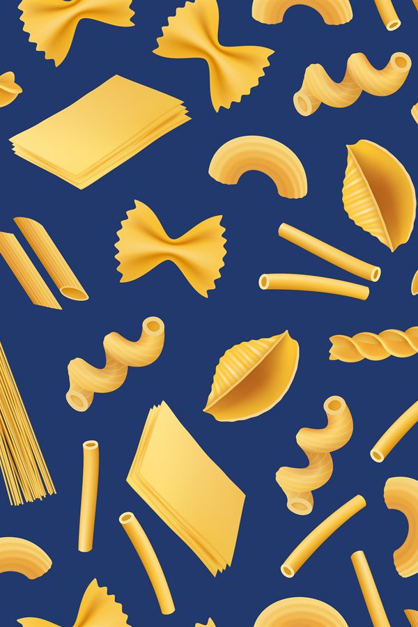 Vector realistic pasta types pattern or background (859866)