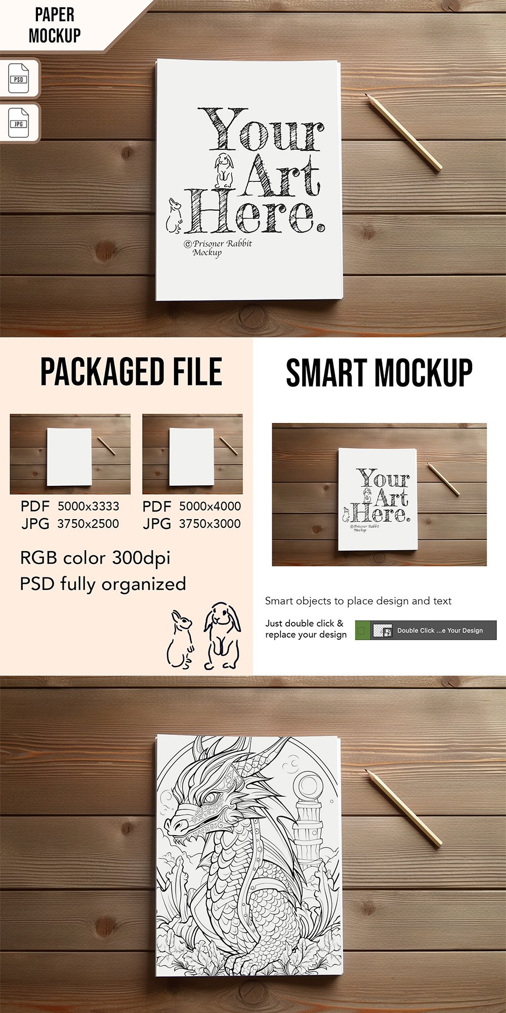 Sketch Pad Drawing Smart Mockup PSD & JPG Template (2773685)