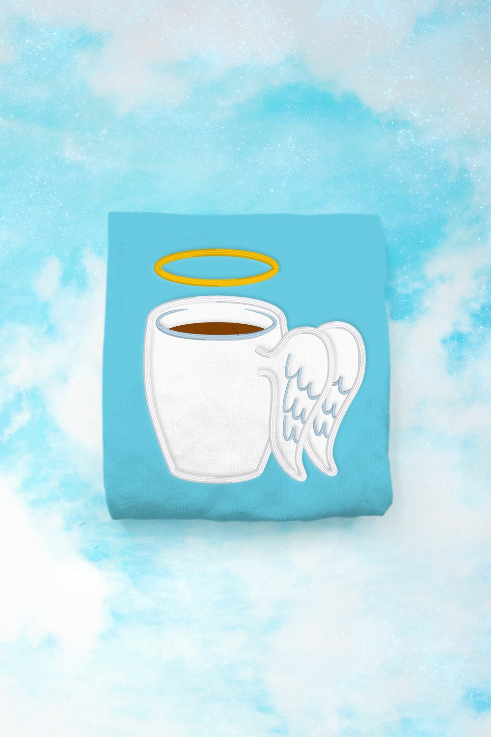 Angel Wing Mug Applique Embroidery File