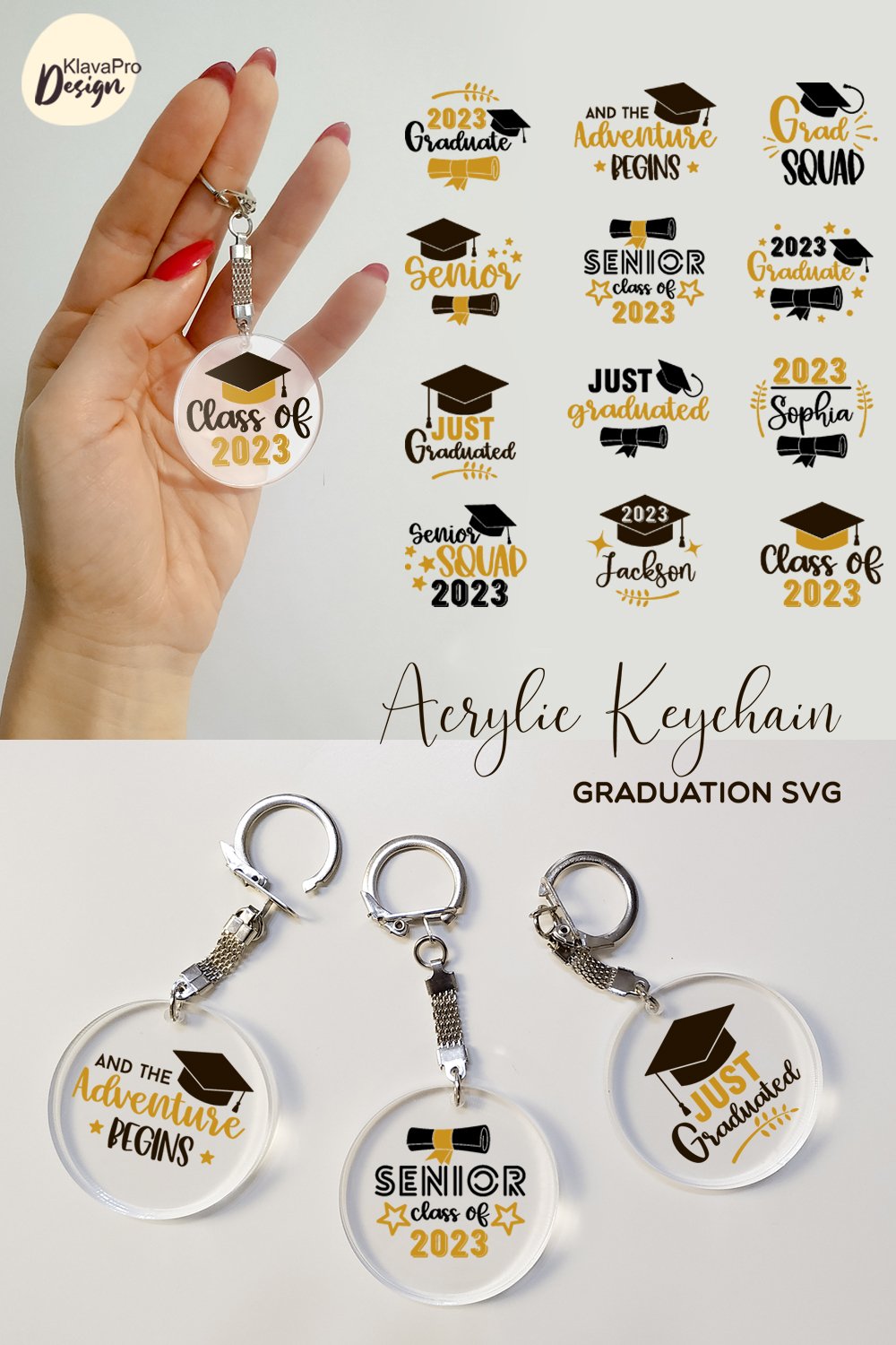 Graduation 2023 keychain bundle Svg layered Cut File