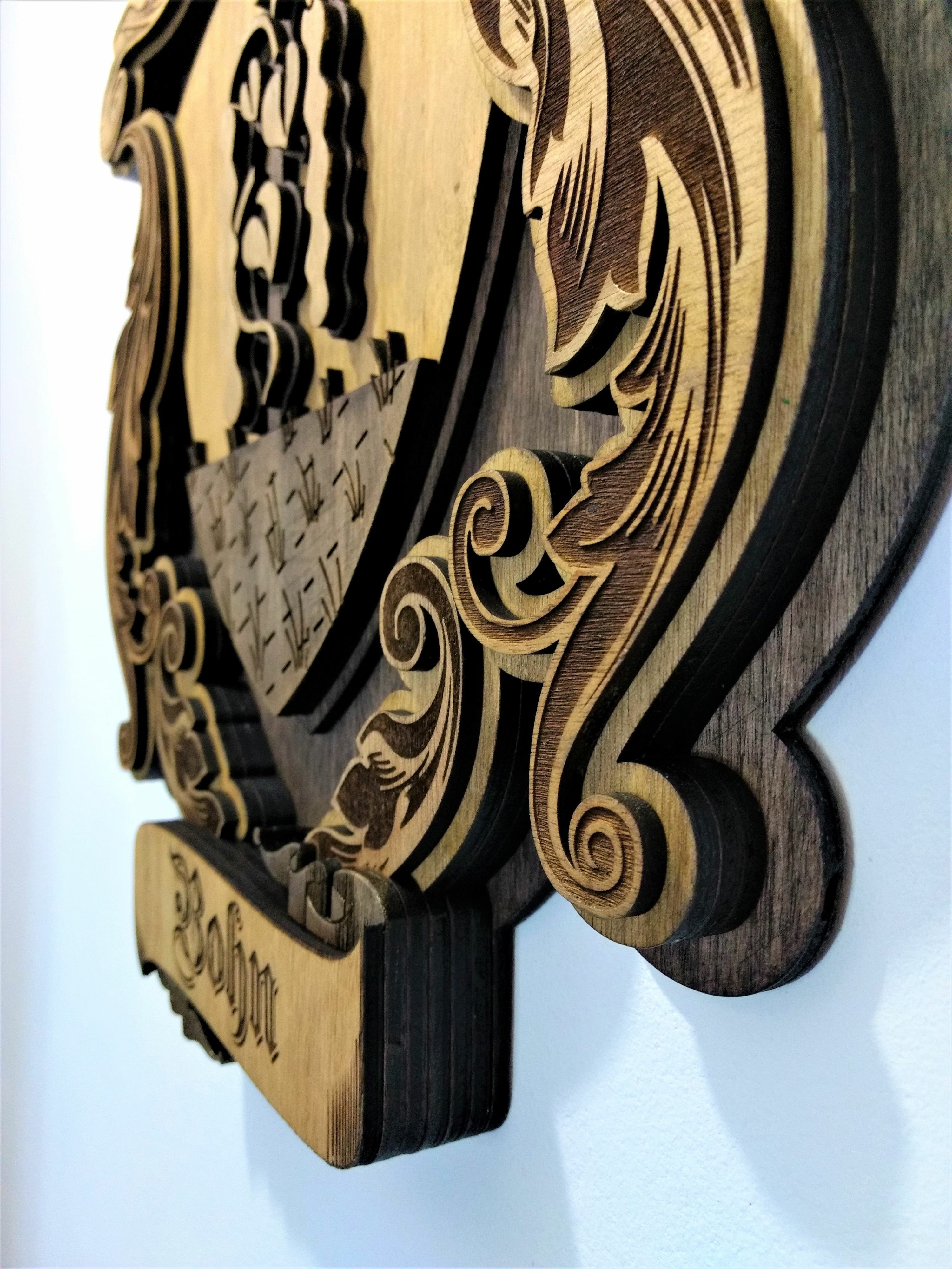 Multilayer Family Crest Coat of Arms Digital file Lasercut