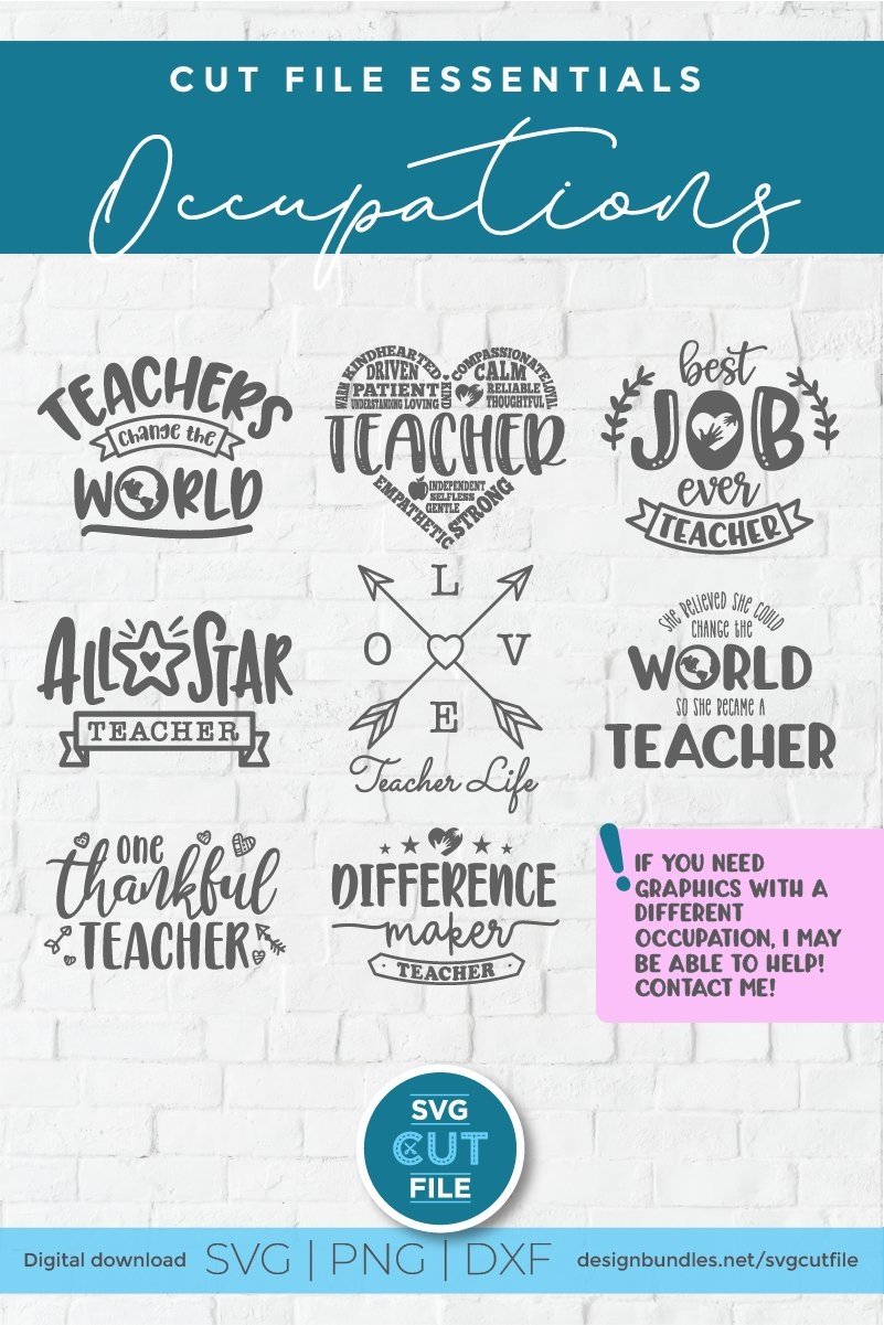Teacher svg bundle - teacher appreciation bundle for Cricut