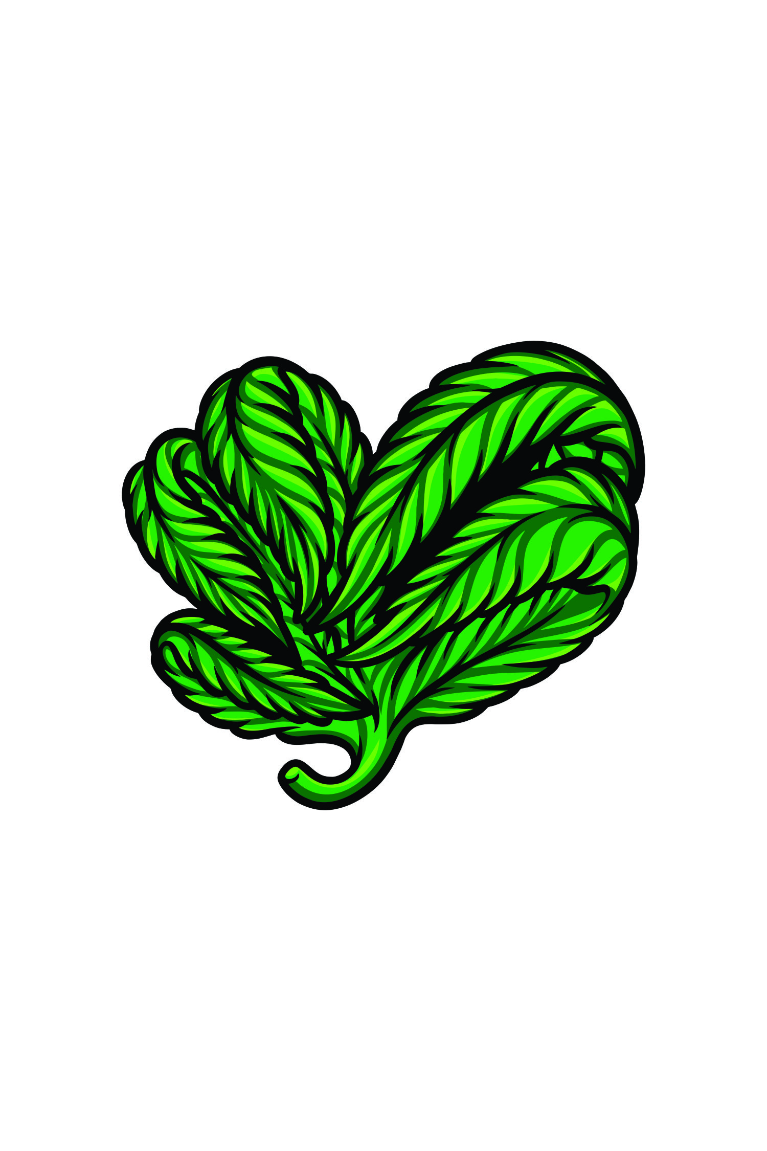 Weed shape Love Vector Sublimation Design for T Shirt