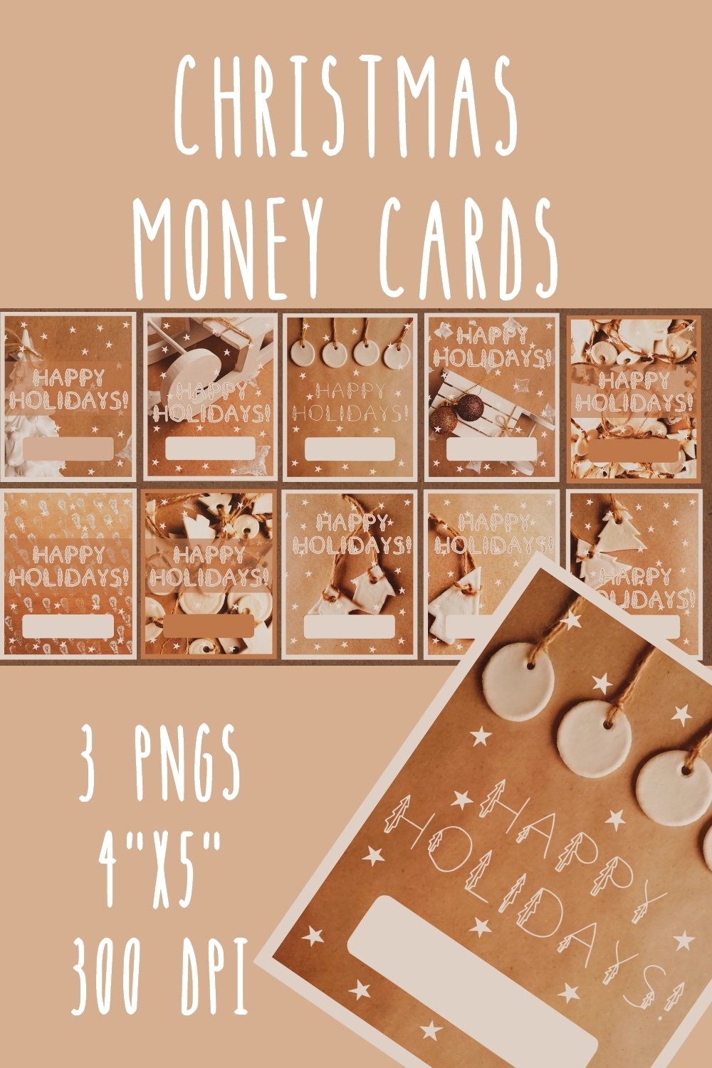 Christmas Printable Money Cards - 10 pngs
